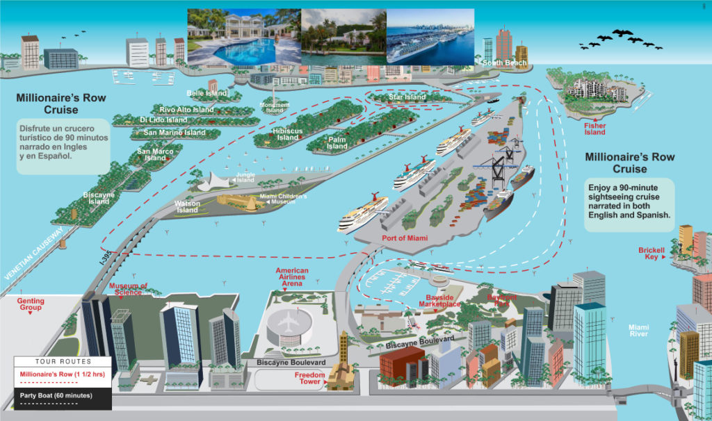 Best Miami Boat Tour Fascinante Recorrido SYSTEM SHUTTLE MIAMI